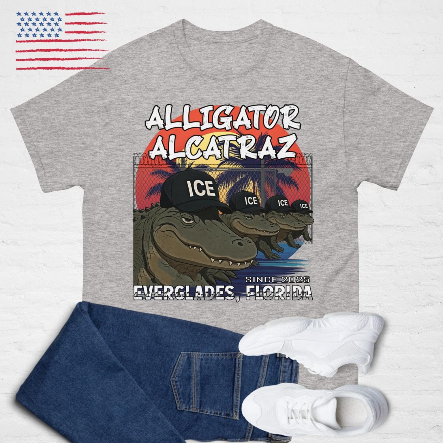 Alligator Alcatraz T-Shirt Everglades Florida MAGA ICE Border Patrol ...